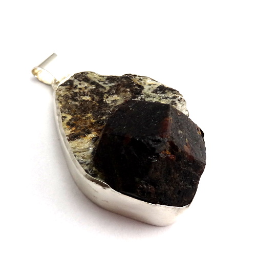 muskowit,skała,minerał,srebro,design,klasa,granat - Wisiory - Biżuteria ...